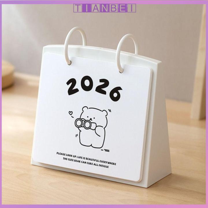 TIANBEI Gấu dễ thương Lịch 2026 Sự đơn giản Năm con ngựa Người tổ chức ...