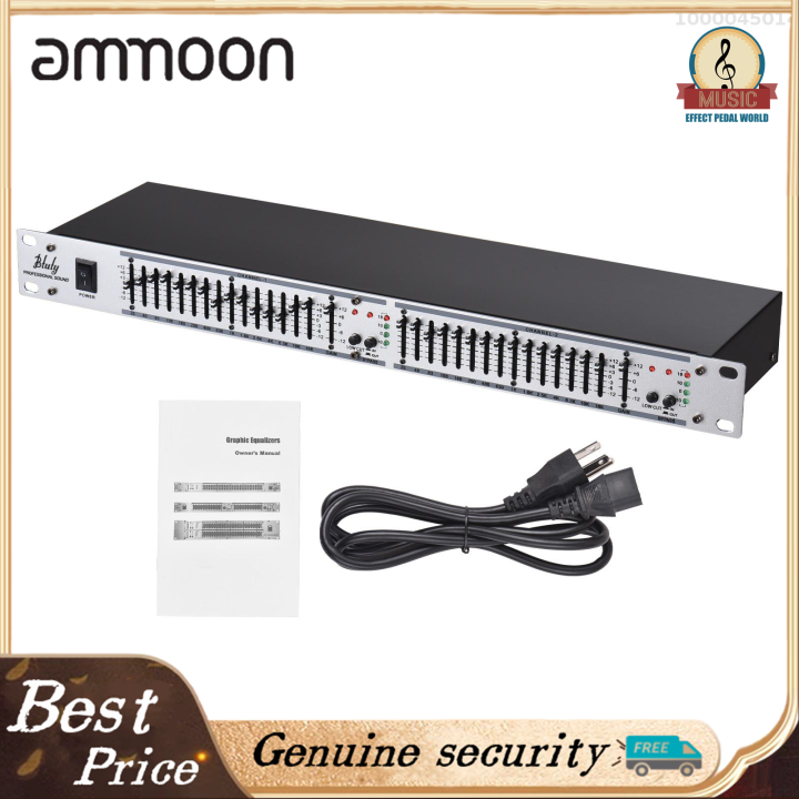 Btuty EQ-215 Dual Channel 15-Band Equalizer 1U Rack Mount 2-channel Stereo Graphic Equalizer 110 ...