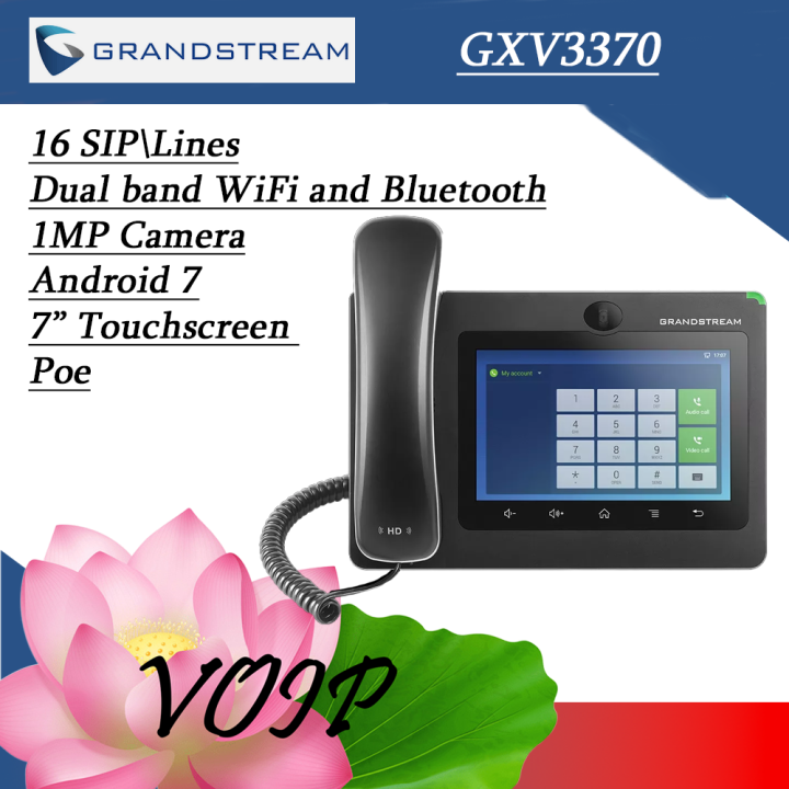 Grandstream GXV3370 - Android based Video IP Phone 7" (1024x600) touch screen, Android V7, PoE ...