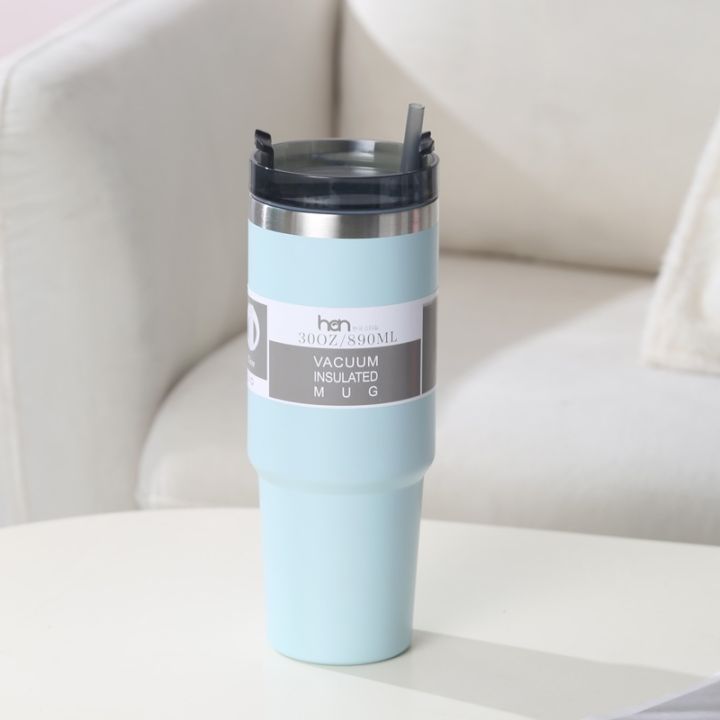 HAN แก้วเก็บความเย็น 30oz 890ml สแตนเลสแท้ รับประกันไอน้ำไม่เกาะแก้ว ขนาด 30ออนซ์ แก้วน้ำเก็บ ...