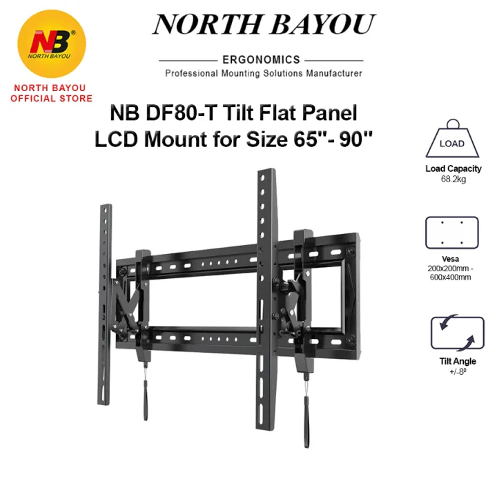 NB DF80-T LCD TV Bracket Large Tilt for 65" - 90" | Lazada