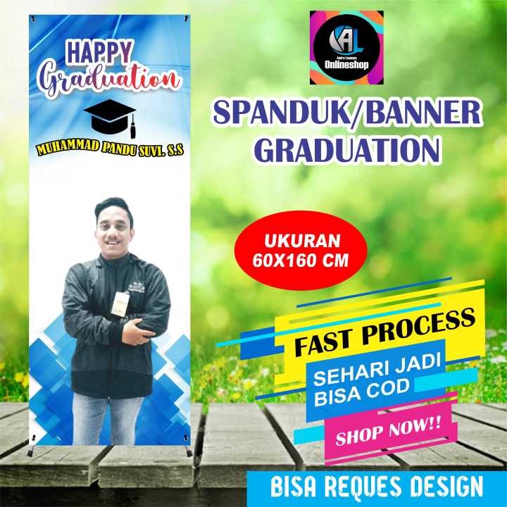Spanduk, Banner Berdiri Graduation Warna Biru | Lazada Indonesia