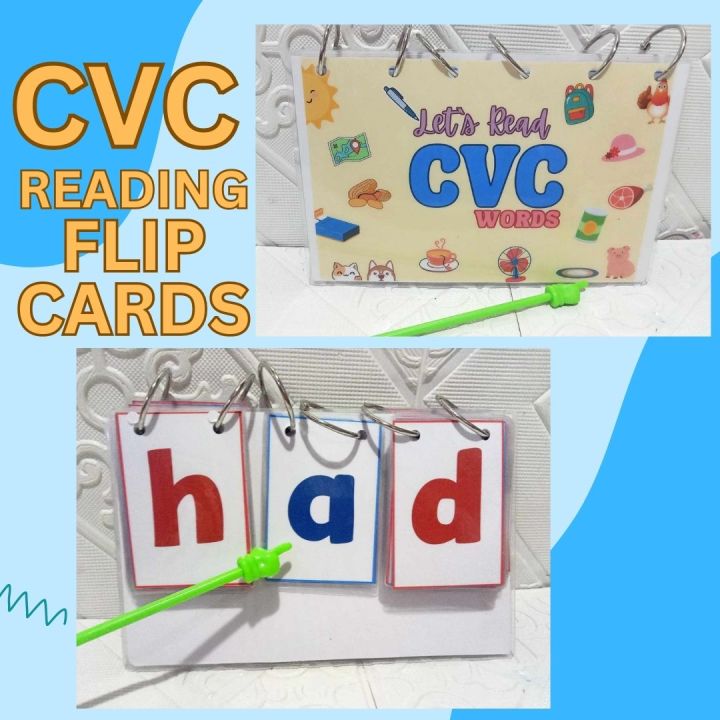 CVC Reading Flip Cards ENGLIS AND TAGALOG Laminated CVC Words Builders ...