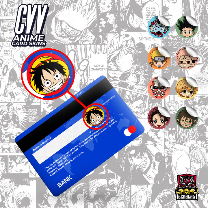 3M Anime CVV Anti-theft Cover ATM Debit Credit Card Skin Vinyl Sticker ...