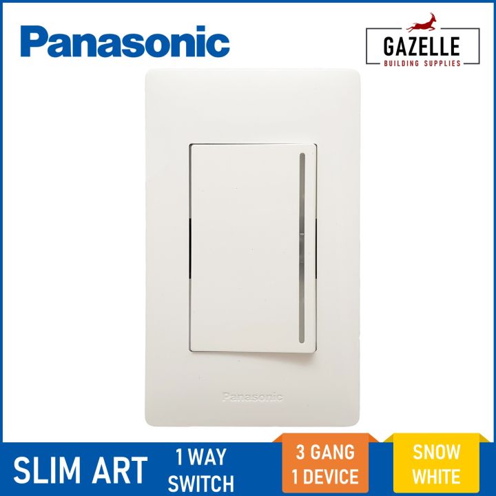 Panasonic Slim Art 1 Way Switch - 3 Gang 1 Device (Snow White ...