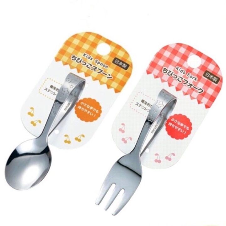 Sendok garpu anak stainless steel set training spoon sendok bayi BLW ...