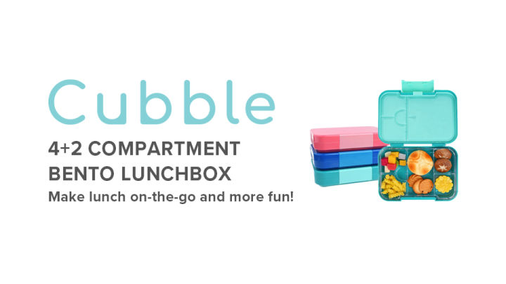 Cubble 4+2 Compartment Bento Lunch Box (3 Colours) Leakproof lunchbox ...