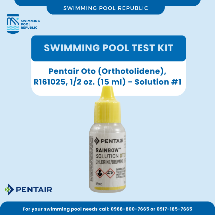 SWIMMING POOL TEST KIT, Pentair Oto (orthotolidene), R161004, 1/2 oz ...