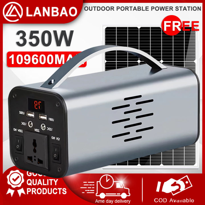 109600mAh Portable Outdoor 350W/220V Solar Generator Fast Charge Large ...