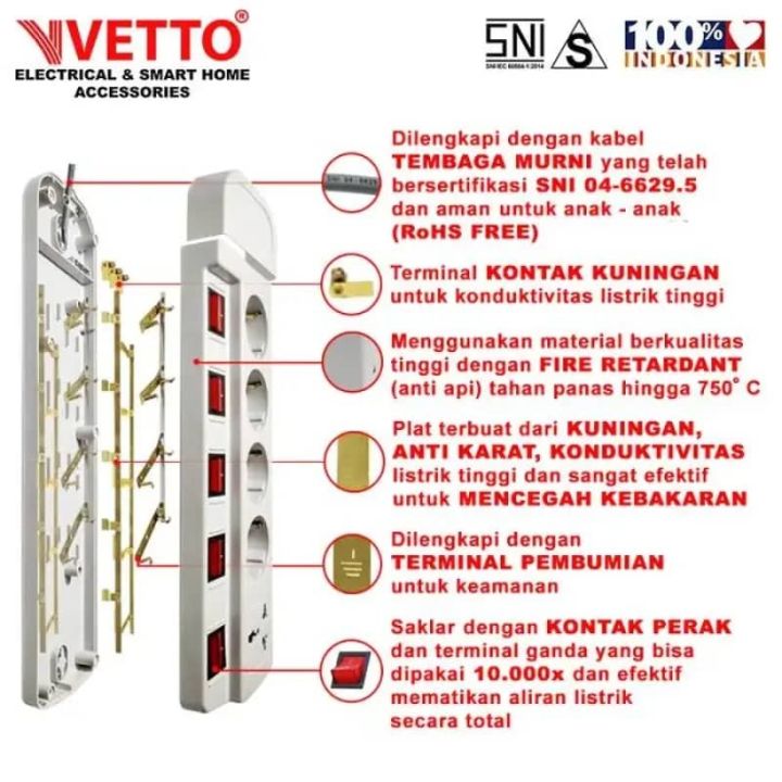 VETTO STOPKONTAK MS-5 ( MULTI SWITCHS) | Lazada Indonesia
