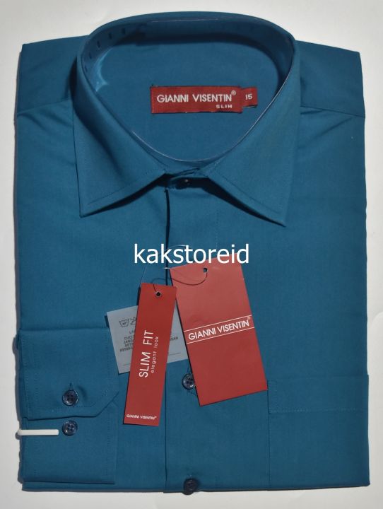 GIANNI VISENTIN Kemeja Pria Formal Lengan Panjang Tosca Slimfit GVS 74 ...
