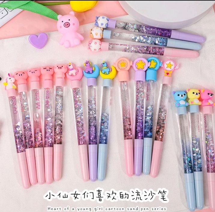 Fancy Magic Pen Cartoon 19cm Stationery School Office Cutie Pen Glitter ...