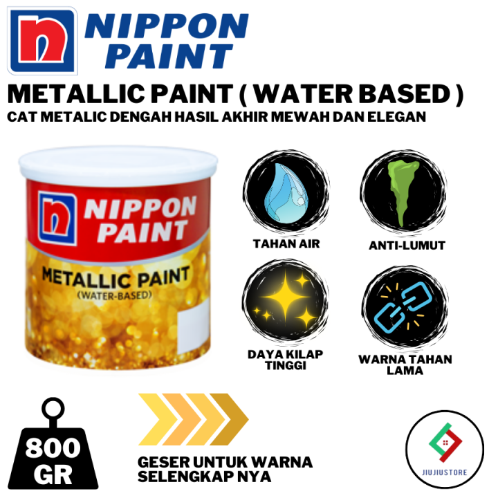 CAT NIPPON METALLIC PAINT GOLD 800 GRAM - WATER BASE METALIC CAT TEMBOK ...