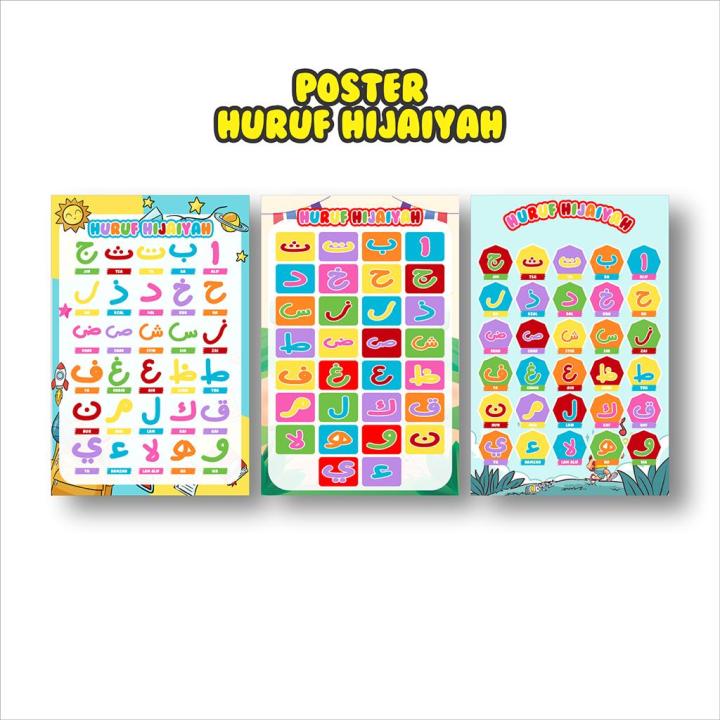 Poster Edukasi Huruf Hijaiyah, Poster Belajar Seri Hijaiyah Lengkap ...