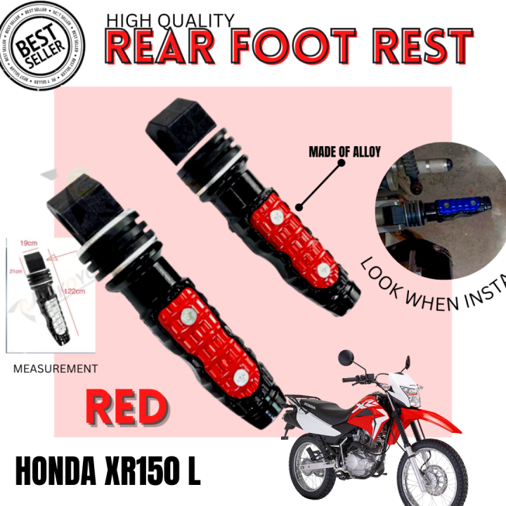 FOOT REST FOR MOTORCYCLE HONDA XR150 L | RED | REAR FOOT REST MADE OF ...