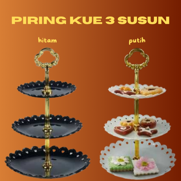 Rak Display Stand Kue 3 Tingkat Piring kue 3 tingkat Rak kue 3 susun | Lazada Indonesia