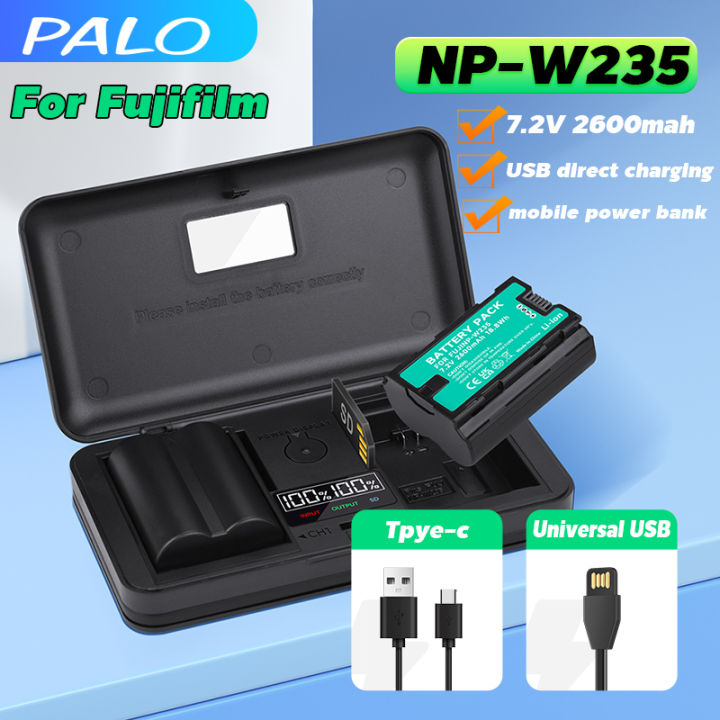 PALO FUJIFILM Fuji NP-W235 NPW235 W235 X-T4 XT4 Battery and DUAL USB ...