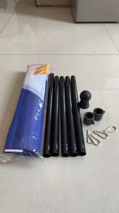 Embroidered Philippine Flag - 3x5ft with Adjustable 1.9m Black Pole | Lazada PH