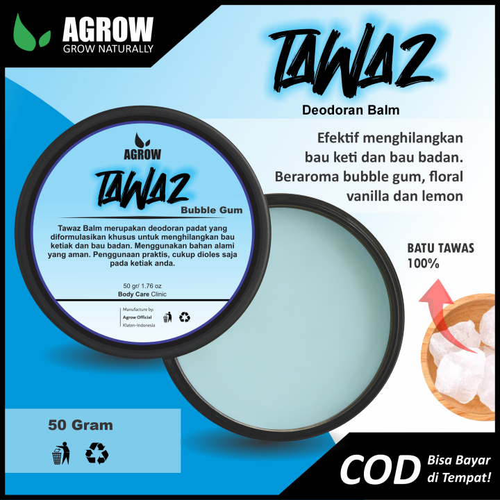 Tawas Padat Natural Deodorant Balm TAWAZ Menghilangkan Bau Ketiak dan ...