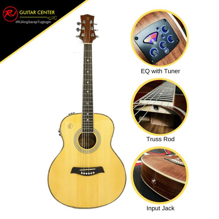 RJ Mini Premium Travel Series Acoustic Guitar - Spruce Mahogany | Lazada PH