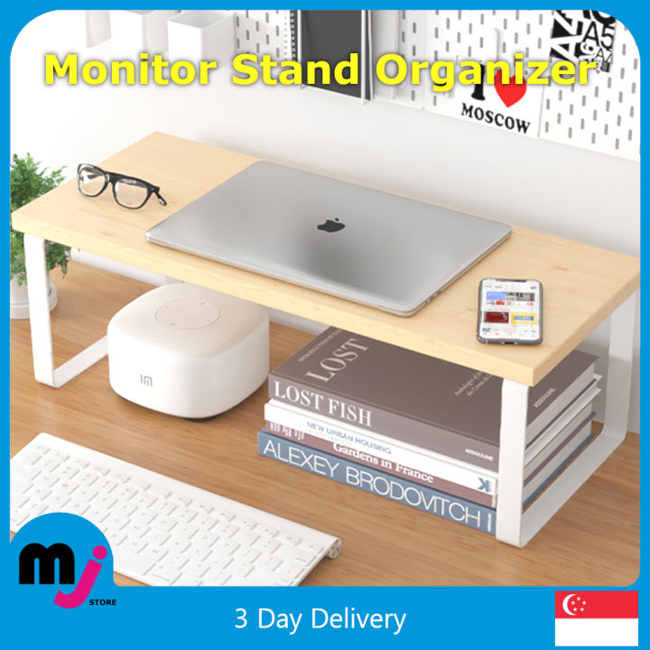 Mojo Wooden Monitor Stand Office Organizer | Lazada Singapore
