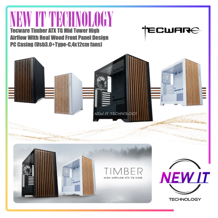 Tecware Timber M MATX & Timber ATX TG Mid Tower High Airflow With Real ...