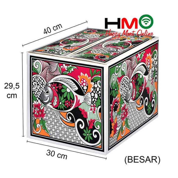Kardus Lebaran Motif Batik Ikan Besar Gift Box Kardus Parsel Kardus ...