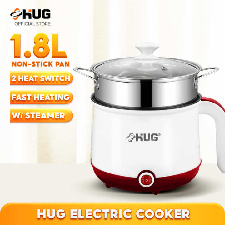 HUG Mini Rice Cooker, 1.8L Multi-function Cooker Non-Stick Inner Pot ...