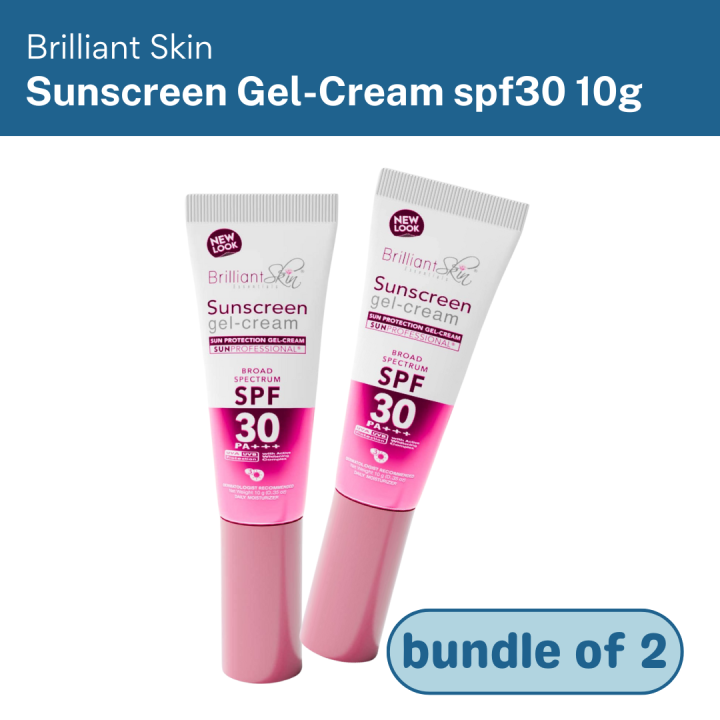 BUNDLE of 2 Brilliant Skin Sunscreen Sunblock Gel Cream SPF30 10g ...