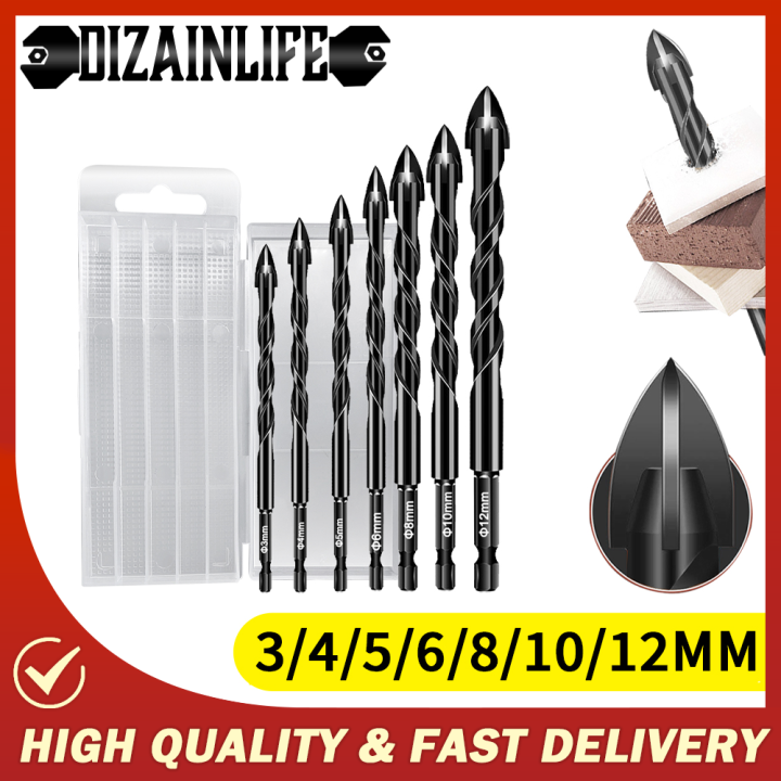 4/5/7Pcs Cross Hex Tile Drill Bits Set Hard Alloy Triangle Porcelain ...