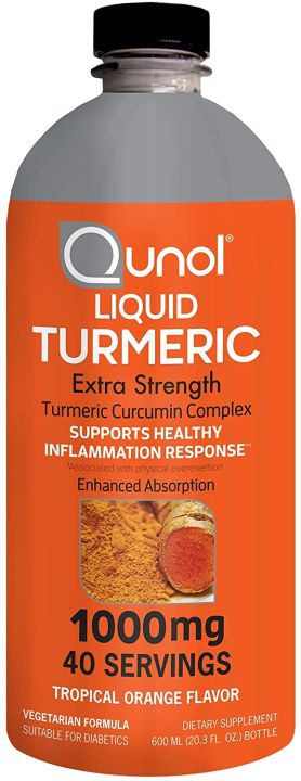 Qunol Liquid Turmeric Curcumin Complex Extra Strength 1000 mg Tropical ...