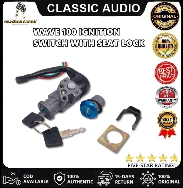 WAVE 100 IGNITION SWITCH WITH SEAT LOCK CLASSIC AUDIO | (ORIGINAL ...