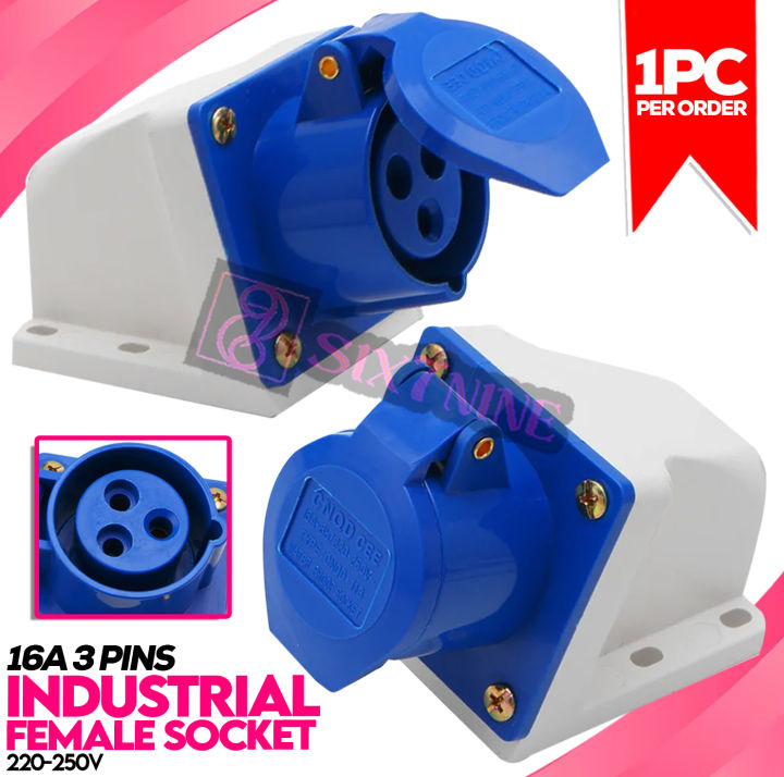 Industrial Socket 16A 3PIN Female Socket And Wall Mounted | Lazada PH