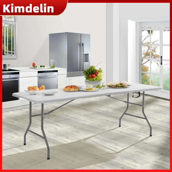 KIMDELIN Folding Tables, Heavy Duty Folding Table with Carrying Handle ...