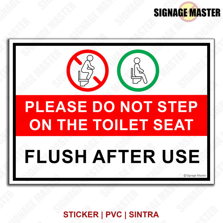 Do not Step on Toilet Seat Restroom Rules - Signage Sticker PVC Sintra ...