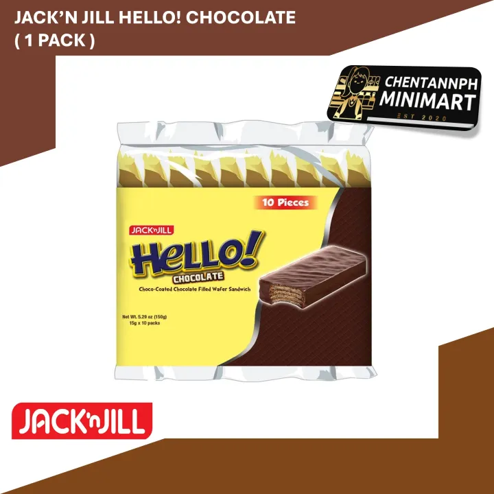 Jack'n Jill Hello! Choco-Coated Chocolate Filled Wafer Sandwiches 10 ...