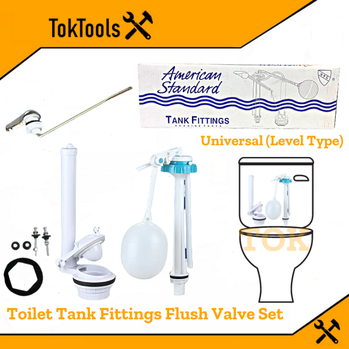 Toilet Flush Valve Set Tank Fittings Replacement Inlet Float Ball ...