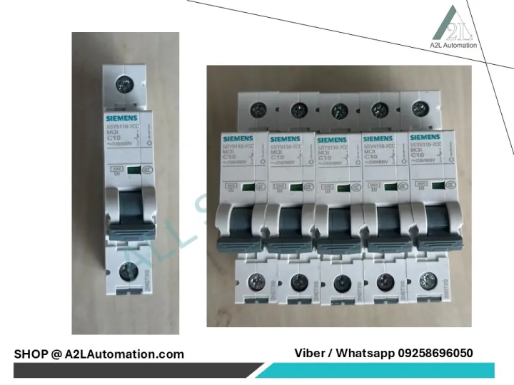Siemens Sentron 5SY6110-7, 1P, 10A Curve C, 230V AC, 72V DC, 6 kA ...