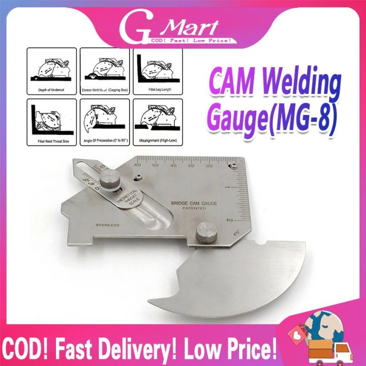 Multi-function Cam Type Weld Inspection Ruler Welding Height Measurement Stainless Steel Angle ...
