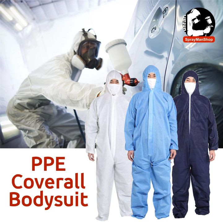 Coverall PPE Bodysuit Disposable Dust Chemical & Paint Protection ...