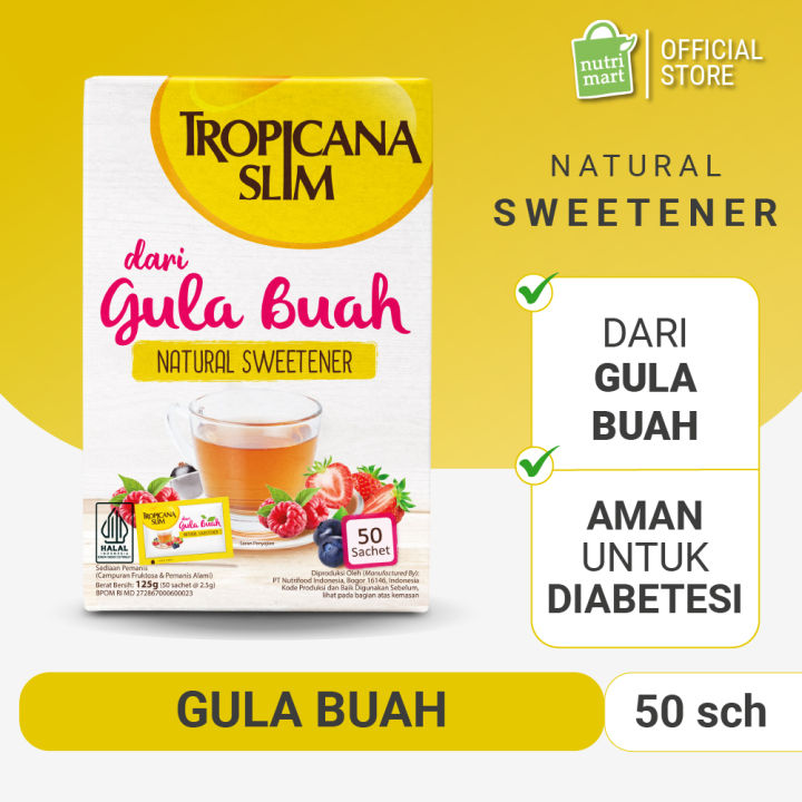 Tropicana Slim Gula Buah 50 Sch - Alami untuk Batasi Gula | Lazada ...