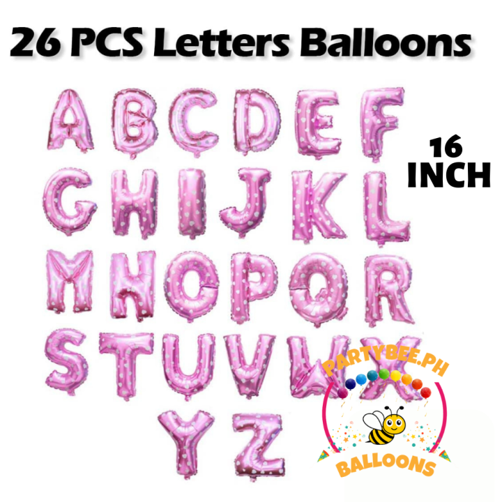 (A-Z) 16inches Pink Letter Shape Balloon Complete Letter Birthday ...