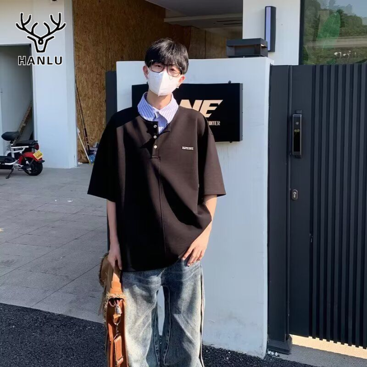 Hanlu เสื้อโปโลแฟชั่นเยาวชนดีไซน์พิเศษสำหรับฤดูร้อน | Lazada.co.th