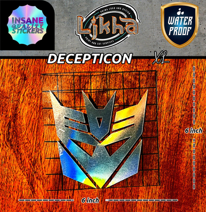 Decepticon Black P Iron M STICKER Reflectorized Water Proof for VISOR ...
