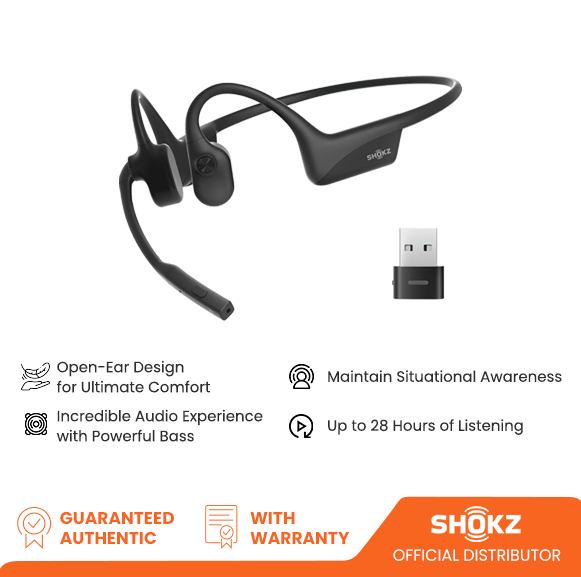 Shokz OpenComm2 UC USB-A Wireless Bone Conduction Headphones | Lazada PH