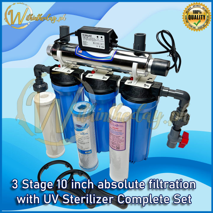 3 Stage 4 Stage Water Filter Complete Set Absolute Filtration 0.5 ...