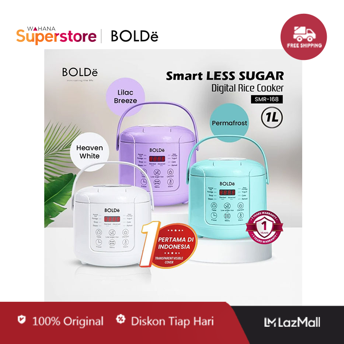 Bolde Smart Digital Rice Cooker Less Sugar 1 L | Lazada Indonesia