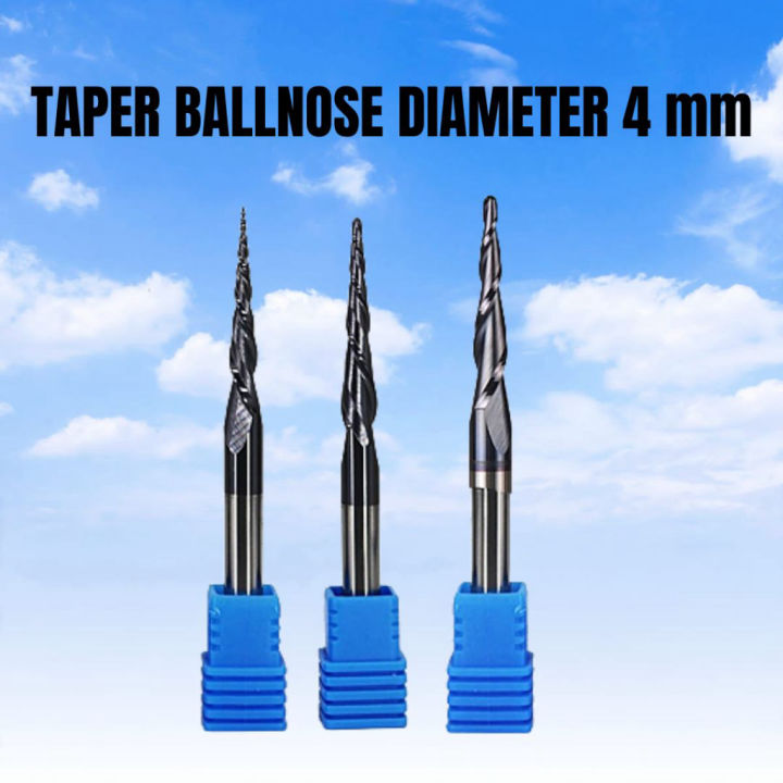 Taper Ballnose 4mm R0.25 R0.5 R1 ball nose taper 4 mm | Lazada Indonesia