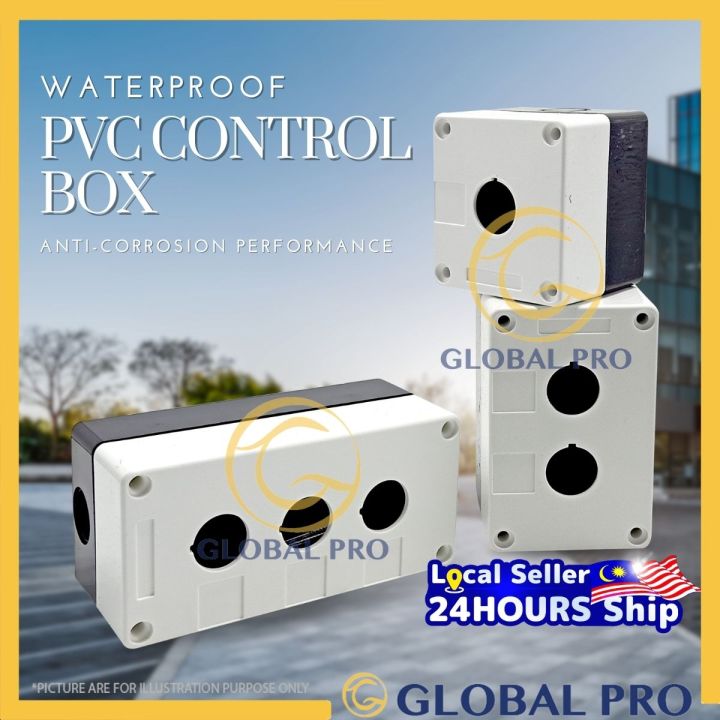 1/ 2/ 3 Way Push Button Switch Control Station Box Waterproof Push PVC Control Hole Box ...