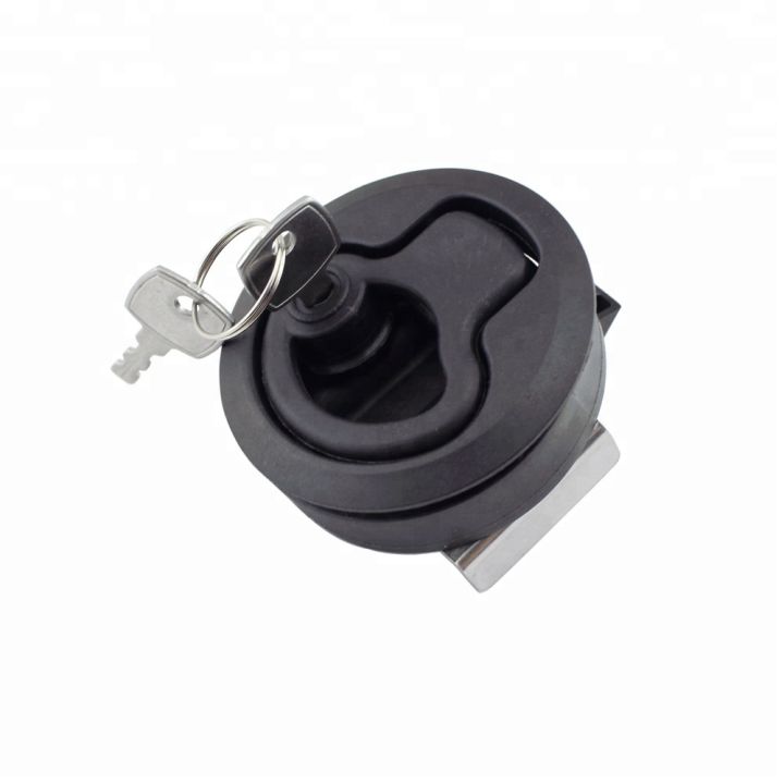 1PCS 2 inch Black Round ABS Plastic Marine Latch Hatch With Key Boat ...